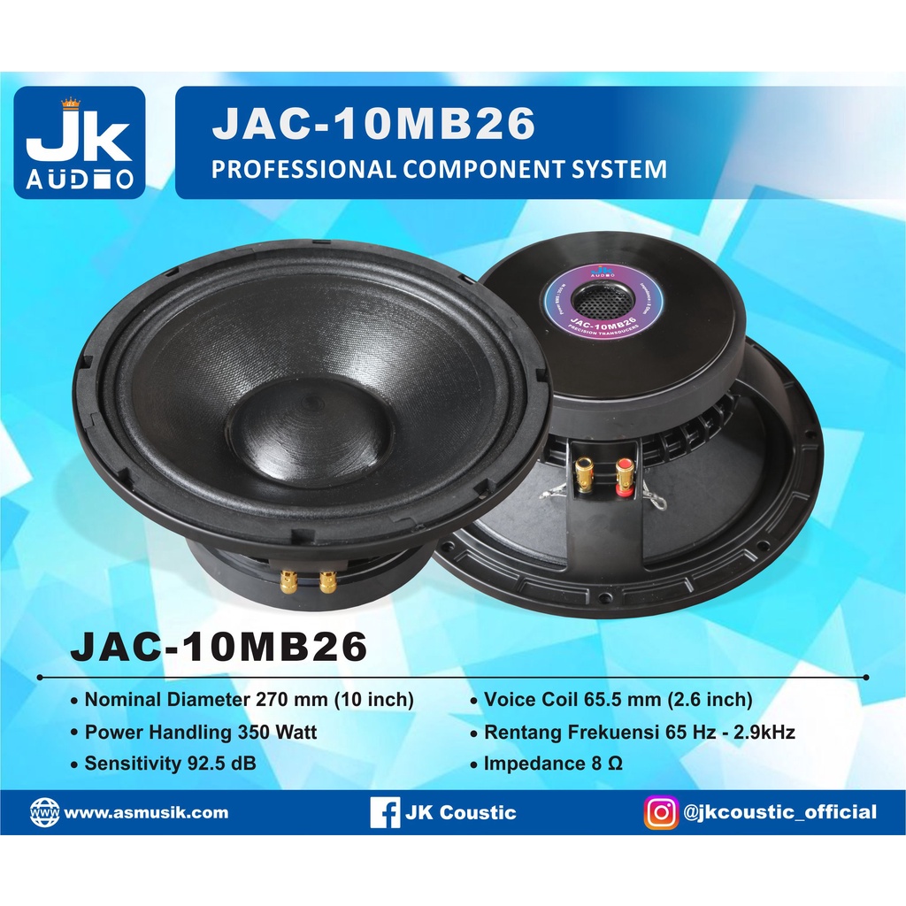 Jual Speaker JAC 10MB26 JK Audio Componen 10inc | Shopee Indonesia