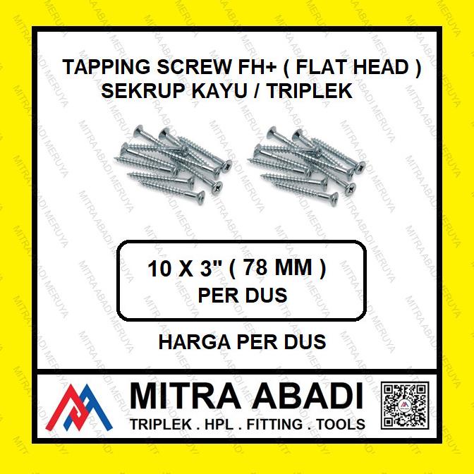 Jual Sekrup Kayu Sekrup Tapping Screw FH 10 x 3" (78 mm) 1 DUS hqu02 ...