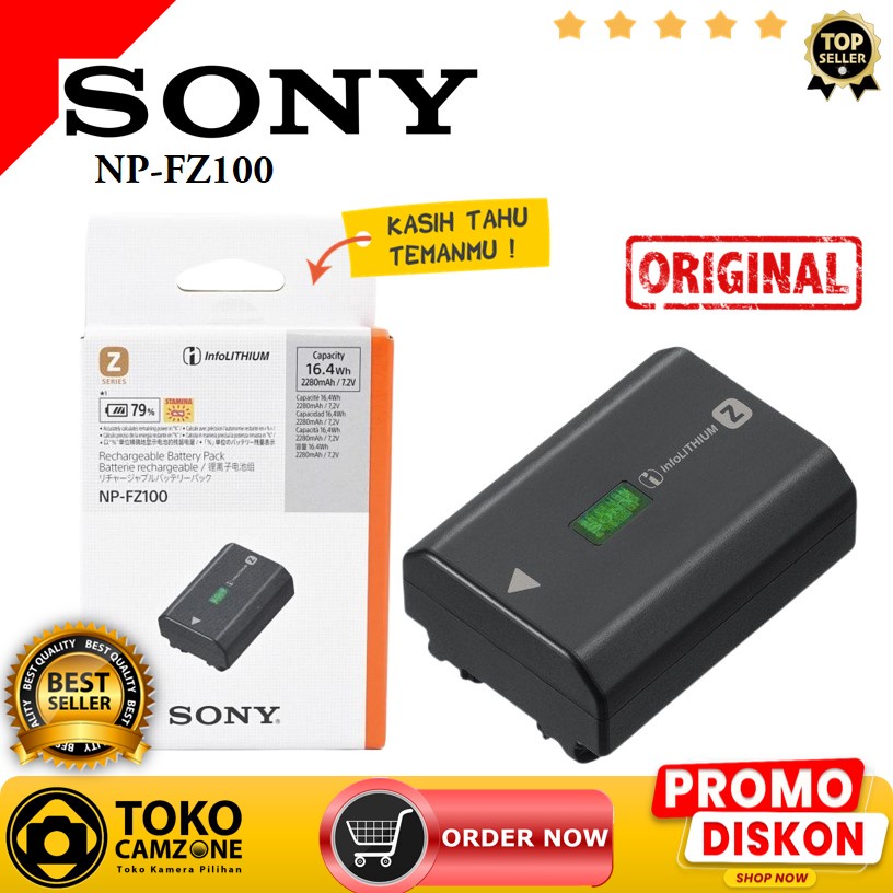 Jual Sony NP-FZ100 Rechargeable Lithium-Ion Battery (2280mAh) | Shopee Indonesia