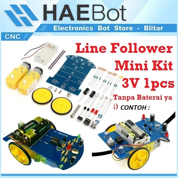 Jual [HAEBOT] DIY Line Tracer Follower Kit Robot Edukasi Smart Car ...