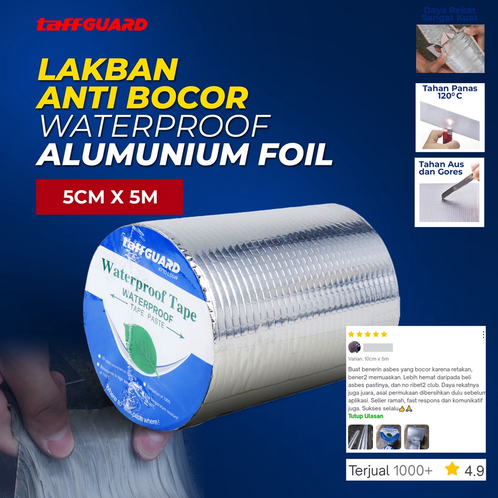 Jual Lakban Aluminum Foil ukuran 5cmx5m anti bocor waterproof untuk ...