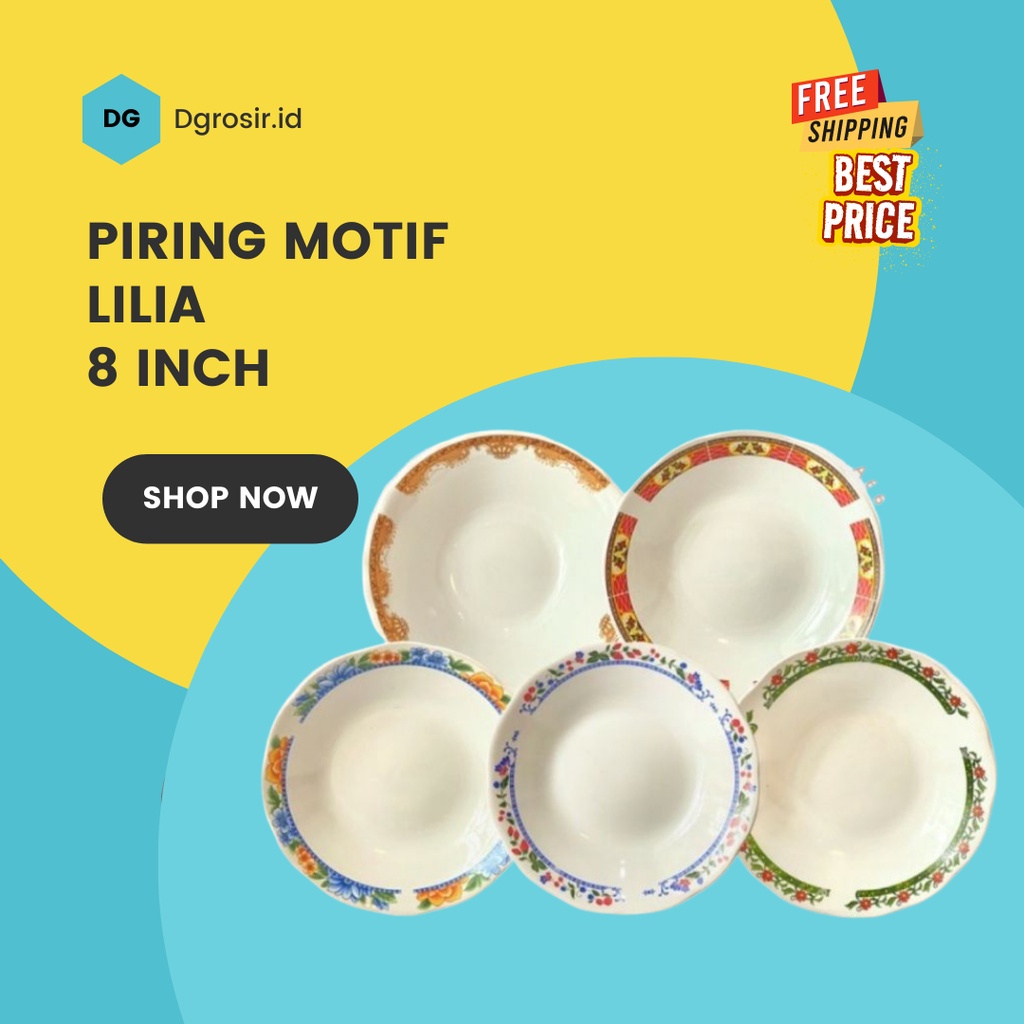 Jual Piring 8 Lilia KB 8066 12pcs / Piring Makan / Piring Keramik ...