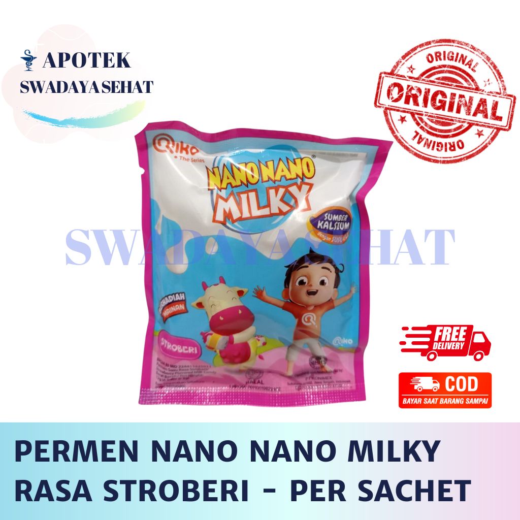Jual PERMEN NANO NANO MILKY Sachet Isi 6 Butir Varian Coklat Vanila ...