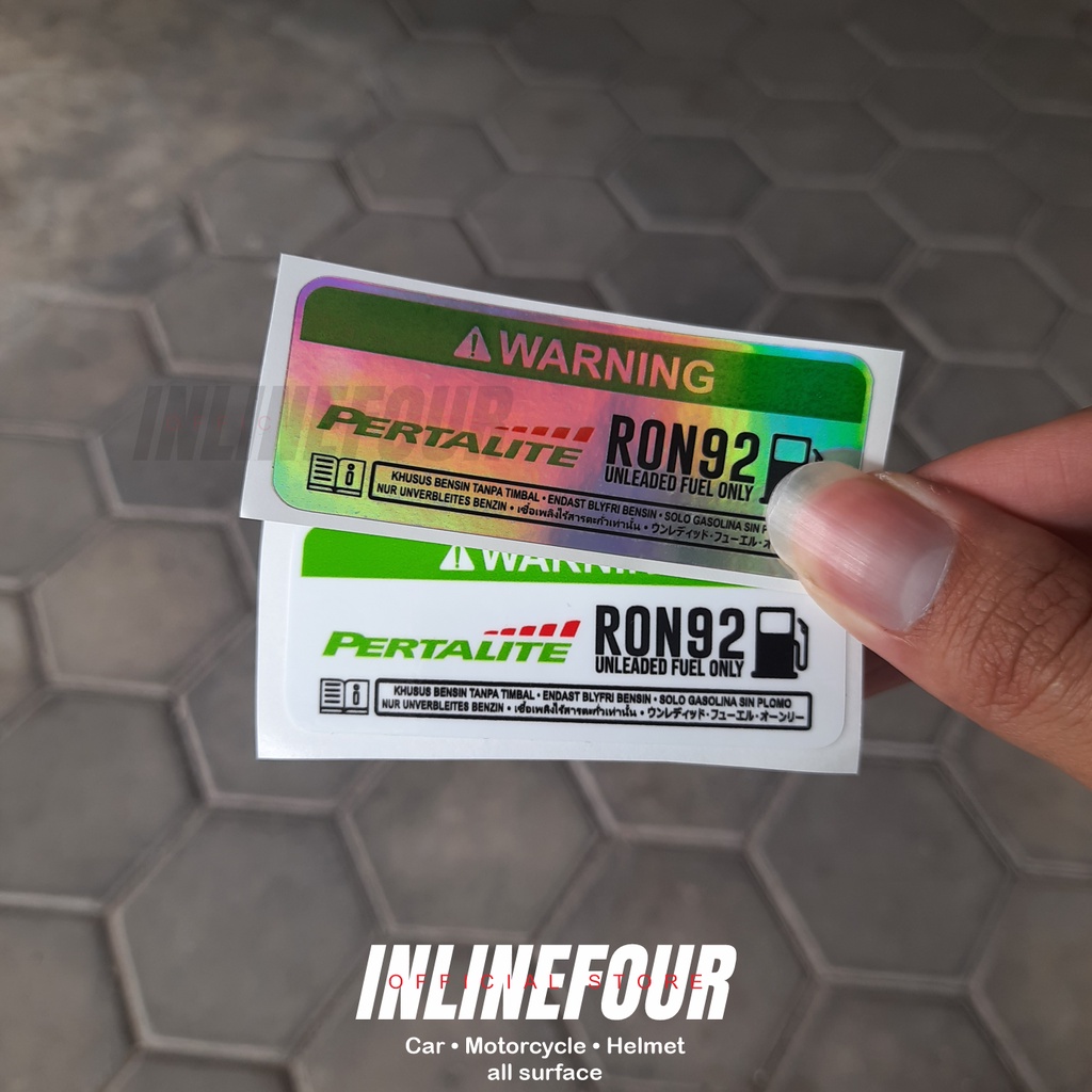 Jual Sticker Printing Cut Unleaded Fuel Only Stiker RON Tangki Bahan ...