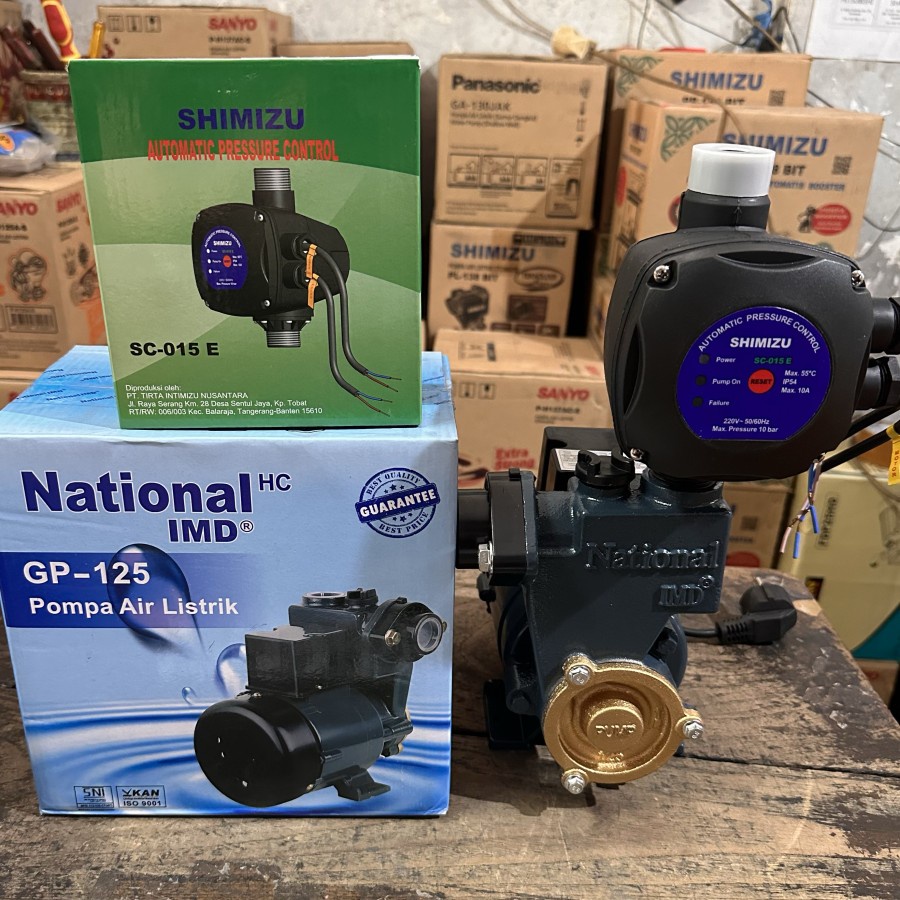 Jual Pompa dorong otomatis shimizu sc 015 + national gp 125 imd | Shopee Indonesia