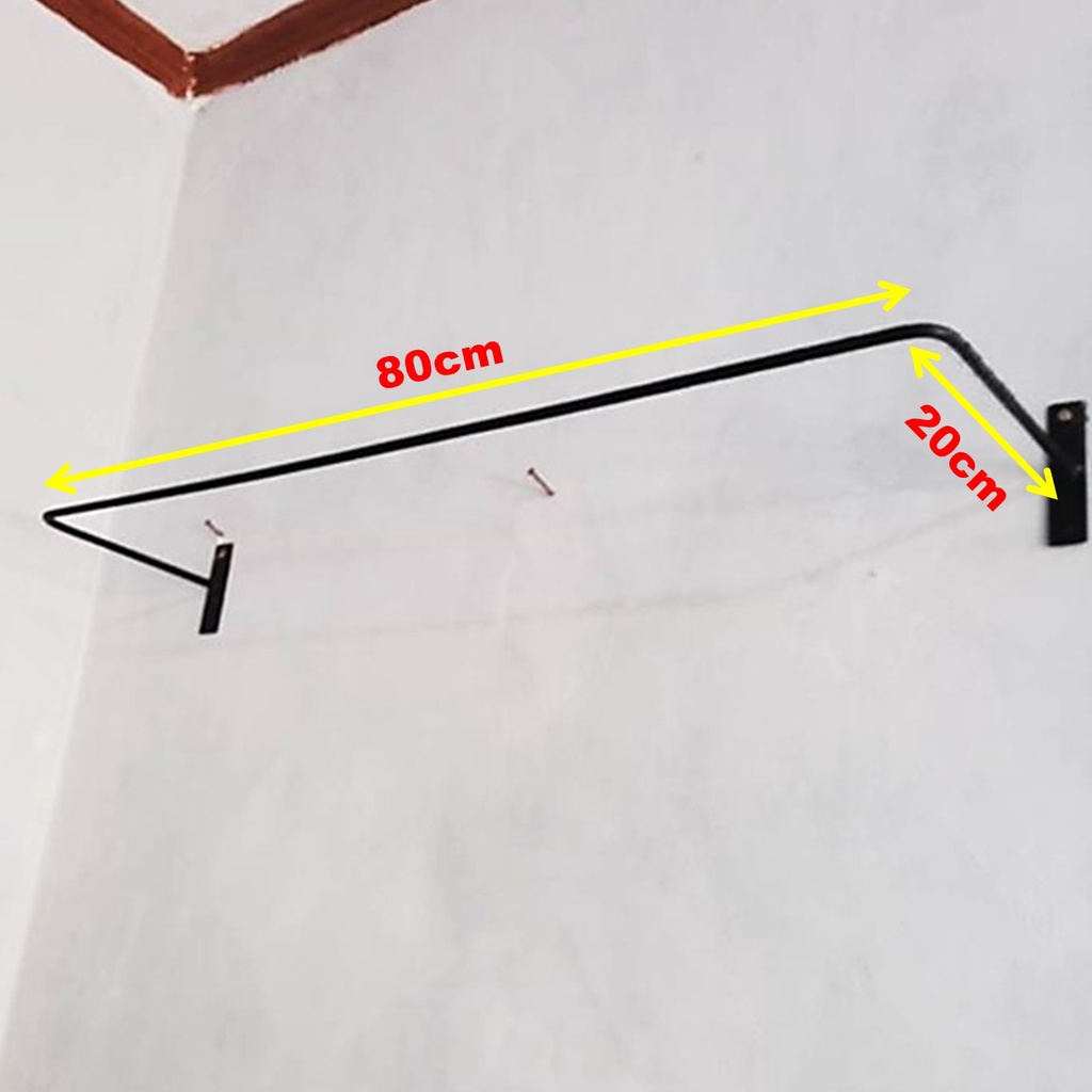 Jual Gawang Baju Besi 80cm x 19cm - Gantungan Baju Dinding Tempel ...