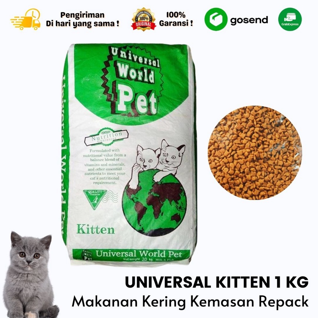 Jual UNIVERSAL KITTEN PREMIUM CAT FOOD FRESH REPACK 1 KG | Shopee Indonesia