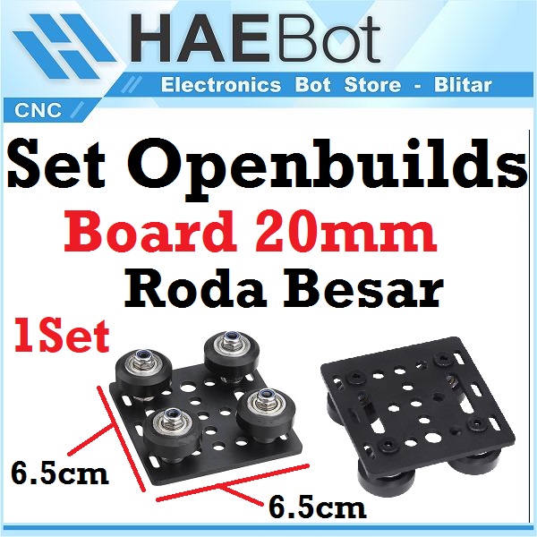 Jual [HAEBOT] Openbuilds Gantry Plate Set Mini 65x65mm V Slot 2020 Roda ...