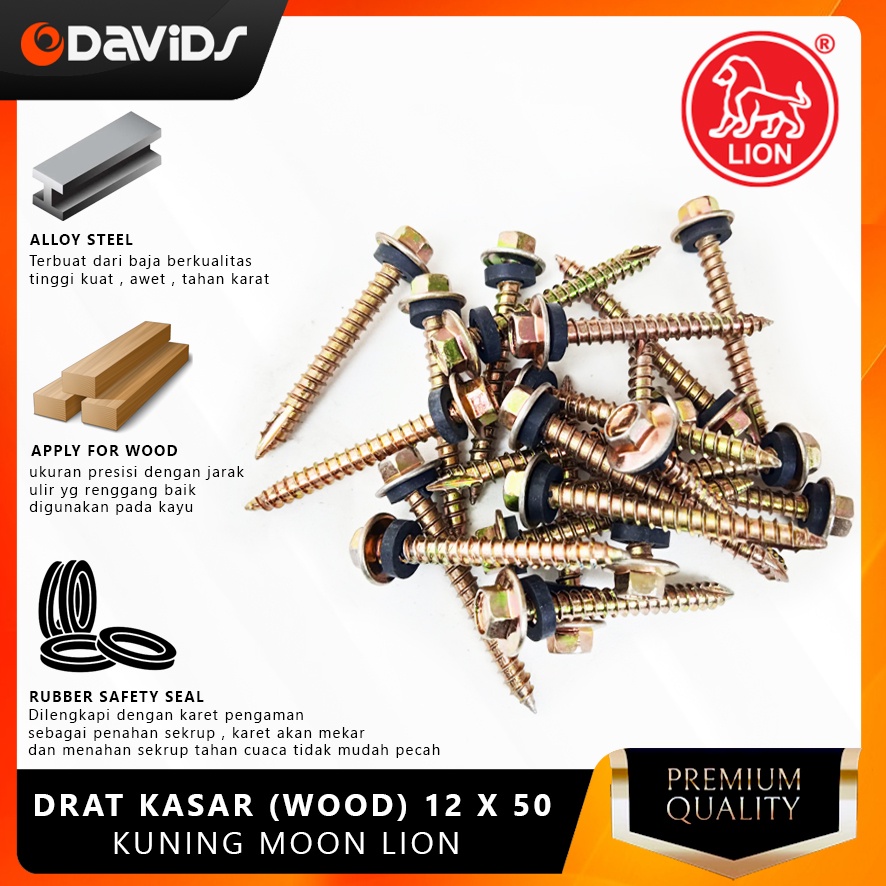 Jual Baut Baja Ringan Sekrup Roofing Kayu 5cm 12x50 drat kasar | Shopee ...