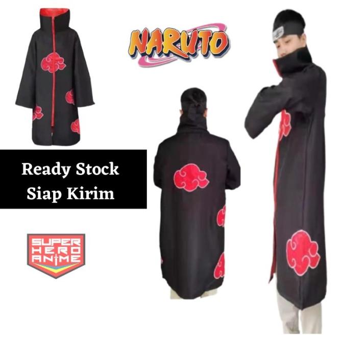Jual Kostum Akatsuki Naruto Itachi Uchiha Jubah Baju Anime Cosplay ...