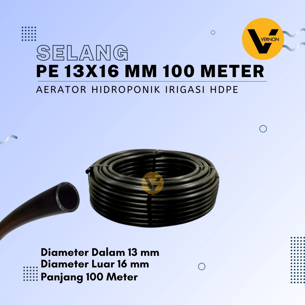 Jual Selang PE/HDPE 100 Meter 13 x 16 mm Selang Aerator Hidroponik ...