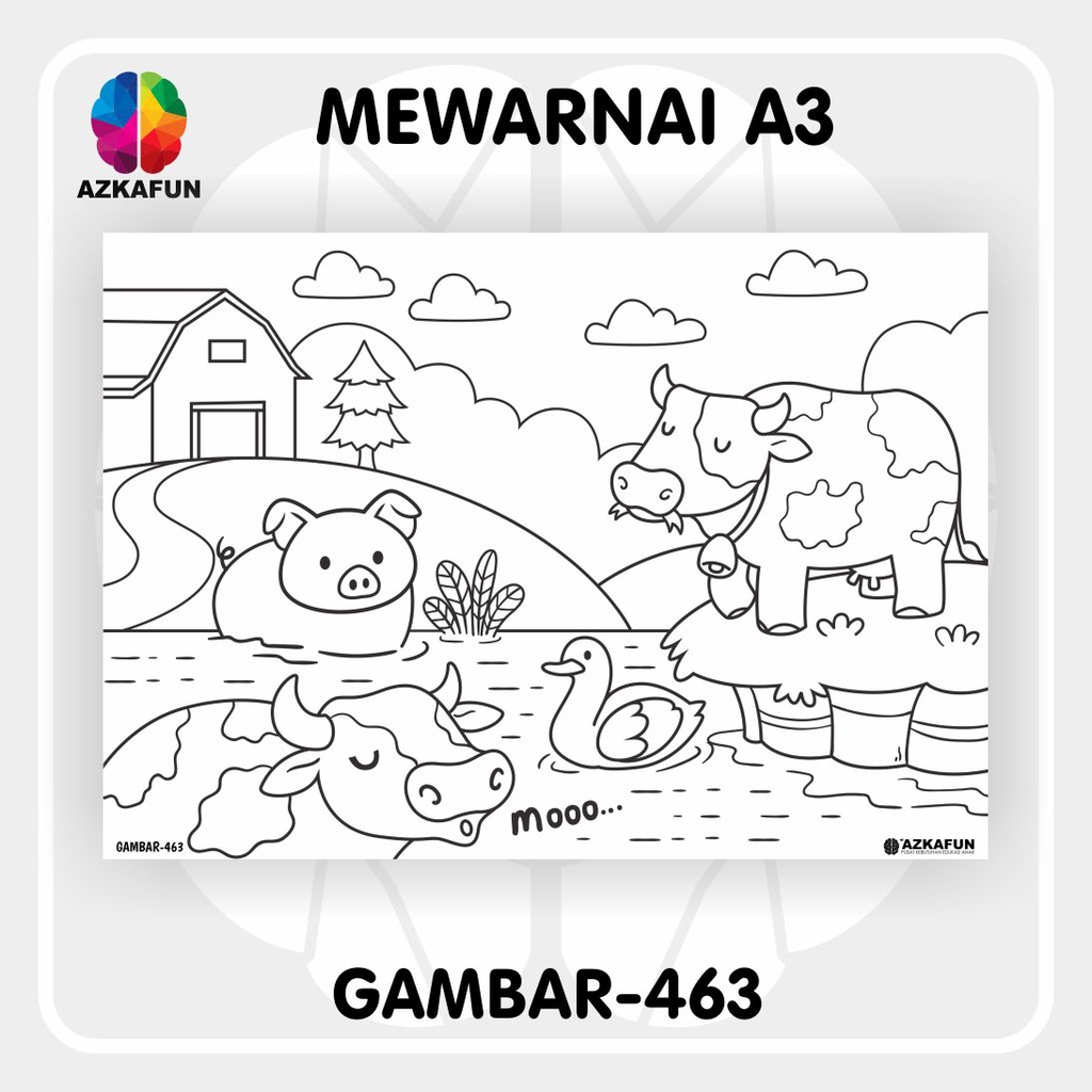 Jual Kertas Mewarnai A3 HEWAN TERNAK - Mewarnai edisi hewan ternak farm ...