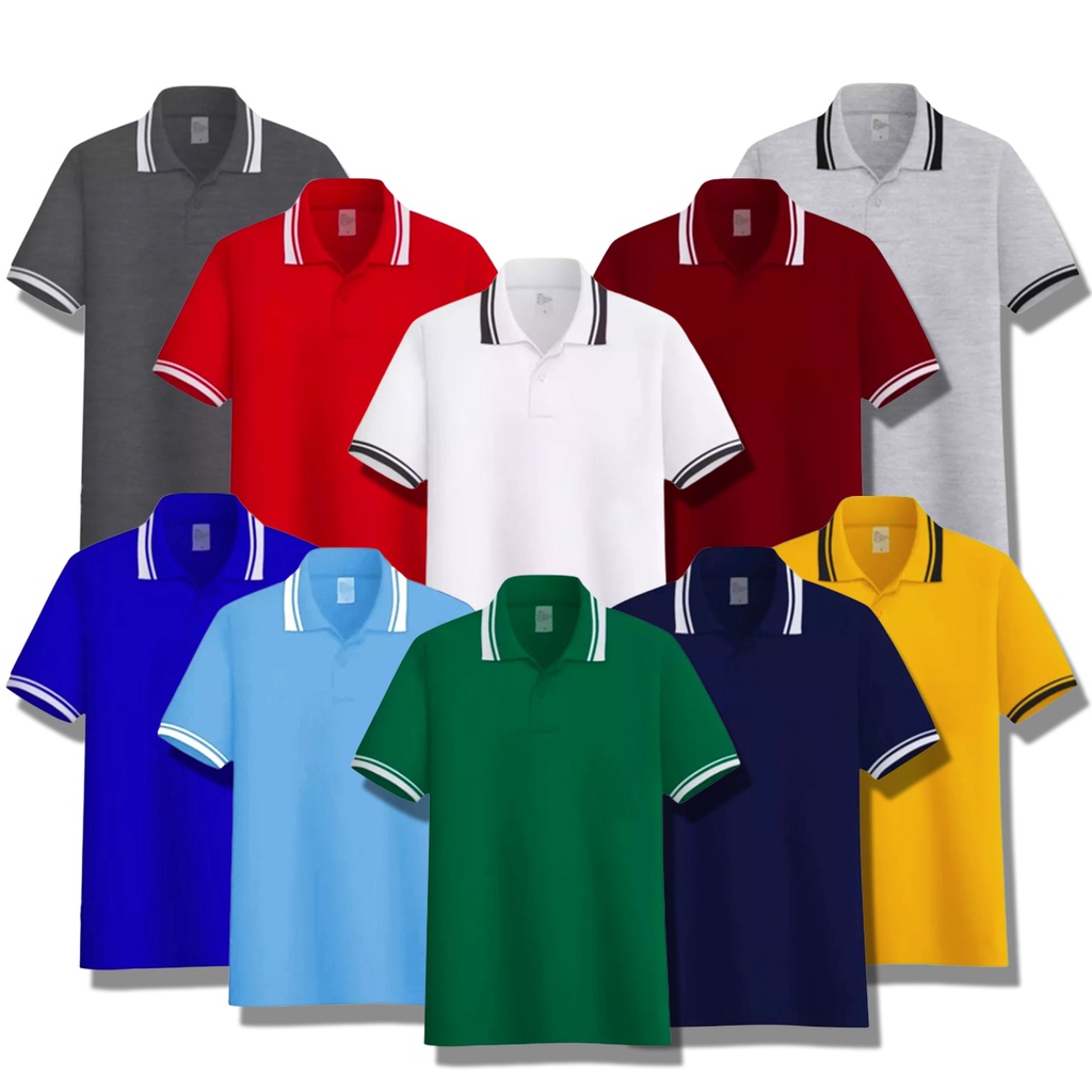 Jual baju kaos polo list pria dan wanita lengan pendek / baju kaos polo polos pria / kaos polo ...