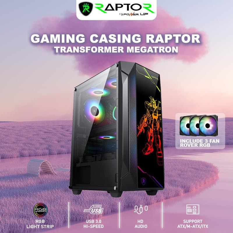 Jual Casing Komputer Power Up Raptor Megatron Transformers 3 Fan Case ...