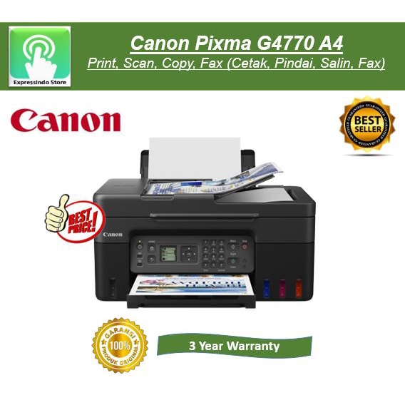 Jual Canon Pixma G4770 A4 Print, Scan, Copy, Fax (Cetak, Pindai, Salin ...