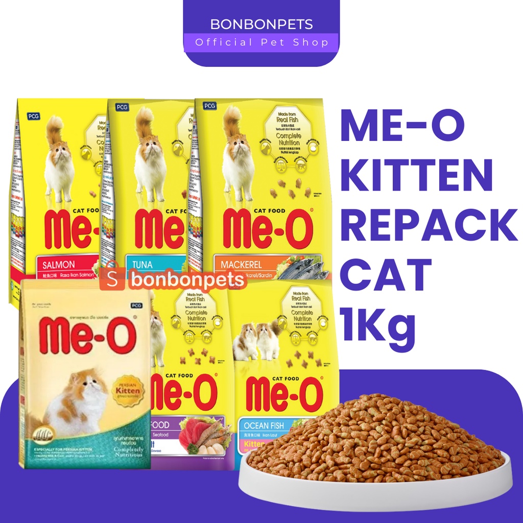 Jual Meo Repack 1kg Pakan Kucing Dewasa Kitten Adult Persian Makanan ...