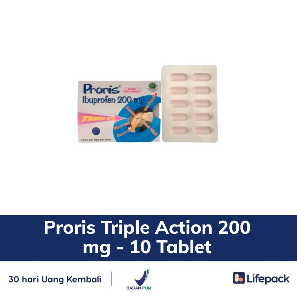 Jual Proris Triple Action 200 mg - 10 Tablet - LIFEPACK | Shopee Indonesia
