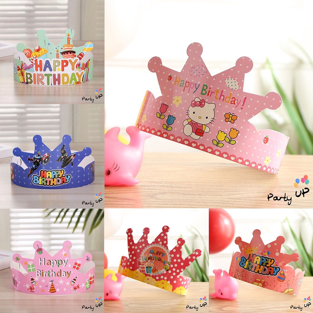 Jual [Ecer] Topi Mahkota Kertas Happy Birthday / Paper Hat Happy ...