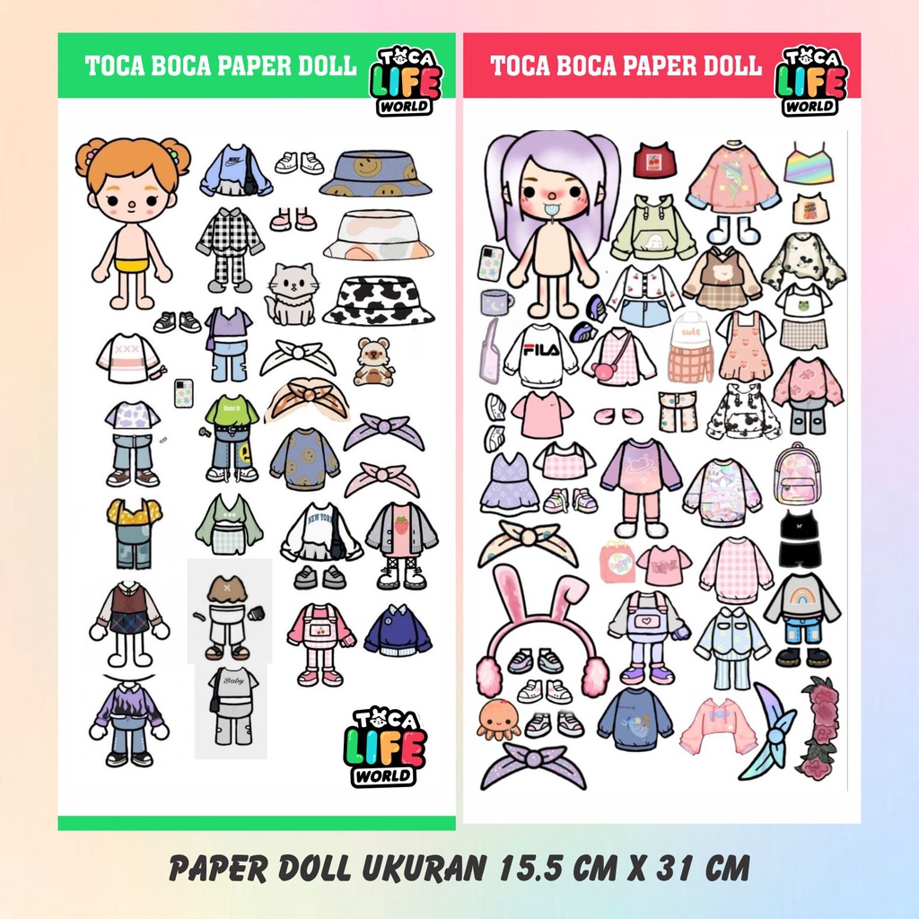 Jual paper doll toca boca / paper doll aksesoris / mainan paper doll ...
