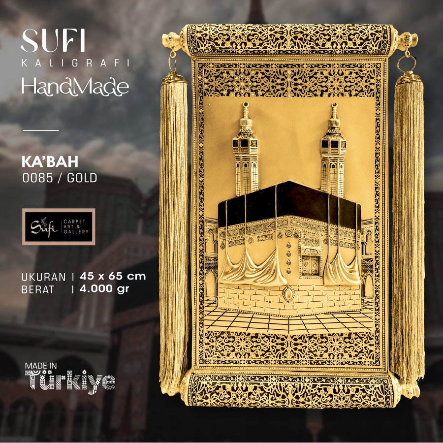 Jual Kaligrafi Kabah Made In Turki 0085 Gold 45x65 Cm | Shopee Indonesia