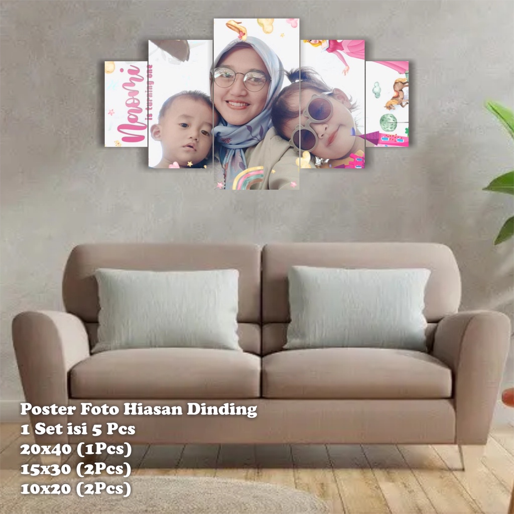 Jual POSTER FOTO HIASAN DINDING SUSUN 1 SET ISI 5PCS - POSTER COSTUM ...