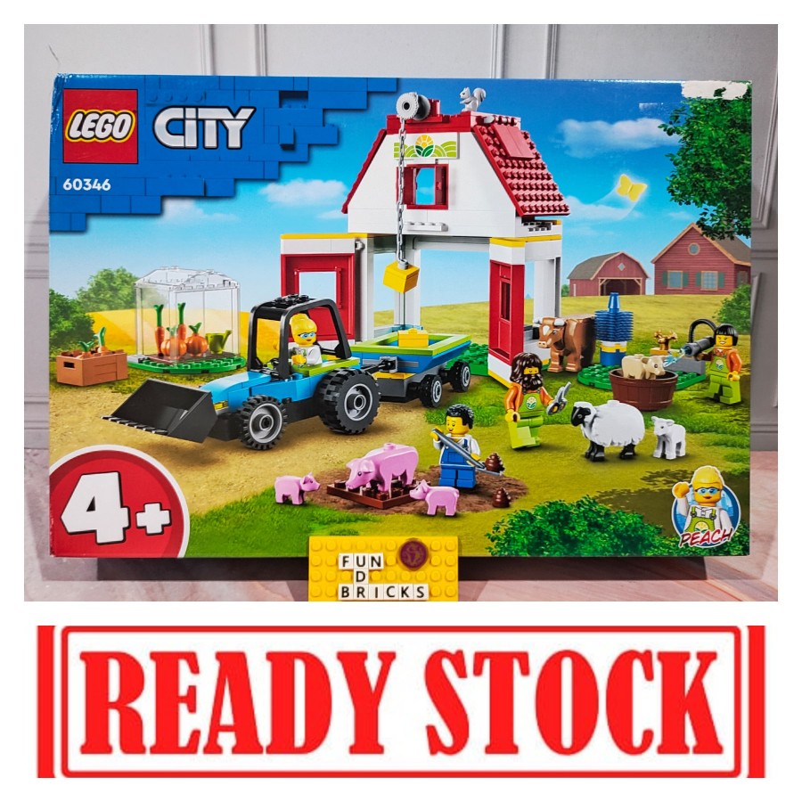 Jual LEGO 60346 CITY Barn & Farm Animals | Shopee Indonesia