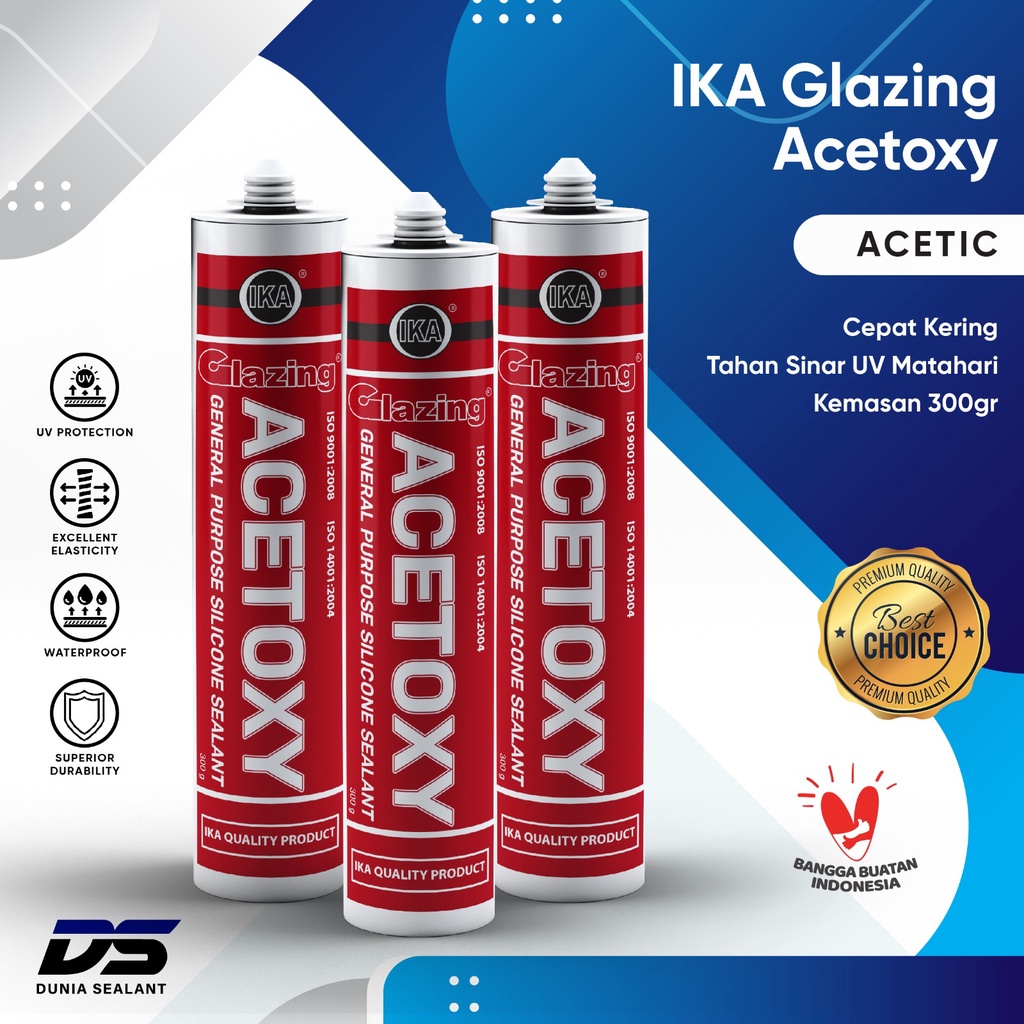 Jual IKA Glazing Acetoxy Silicone Sealant Lem Kaca | Shopee Indonesia