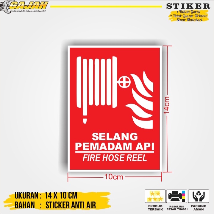 Jual Stiker Sign Selang Pemadam Api / Stiker Simbol Penanda Selang ...