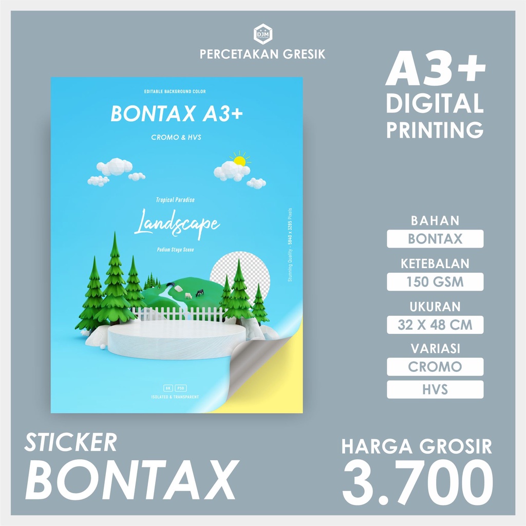 Jual CETAK STIKER BONTAX DIGITAL PRINTING A3+ [HARGA GROSIR & RESELLER ...