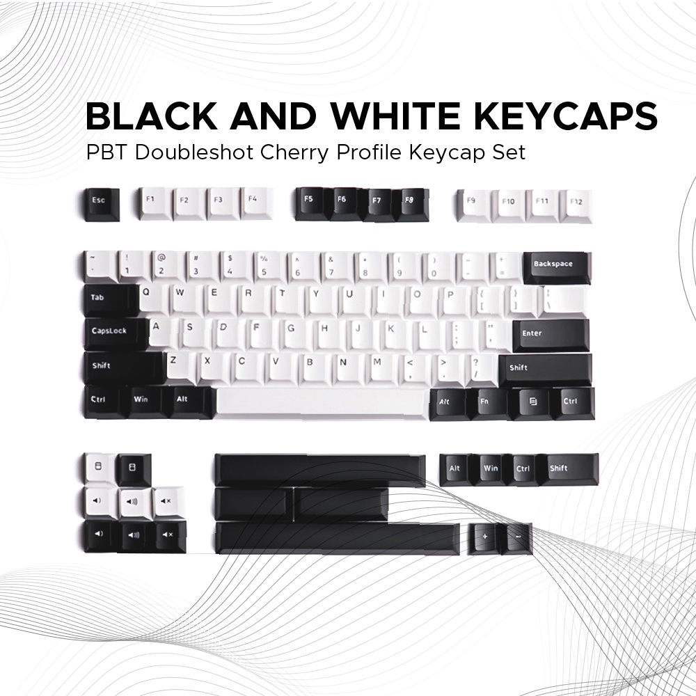 Jual Noir Black And White Keycaps (153 Key Set) | Shopee Indonesia