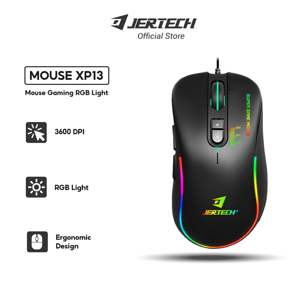 Jual JERTECH Mouse Gaming Kabel Usb XP13 RGB Light | Shopee Indonesia