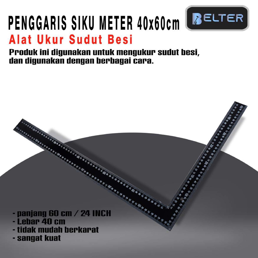 Jual Penggaris Siku L Besi 40x60 Penggaris Siku Tukang Full Besi Siku Meter 40 x 60 cm | Shopee ...