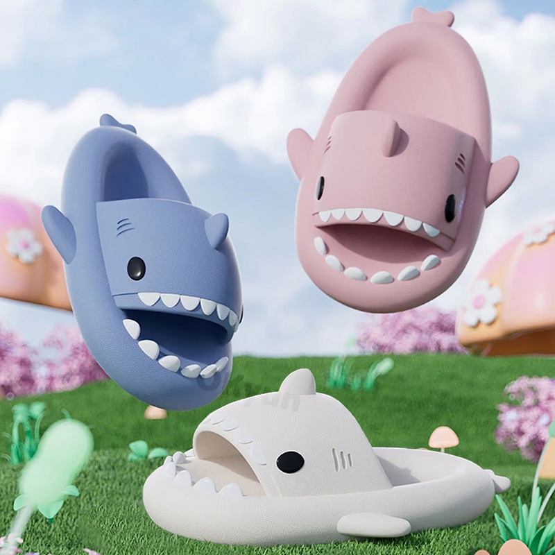 Jual COD Komin Murah Sandal Hiu Wanita Korea Kekinian Lucu Sandal Hiu ...