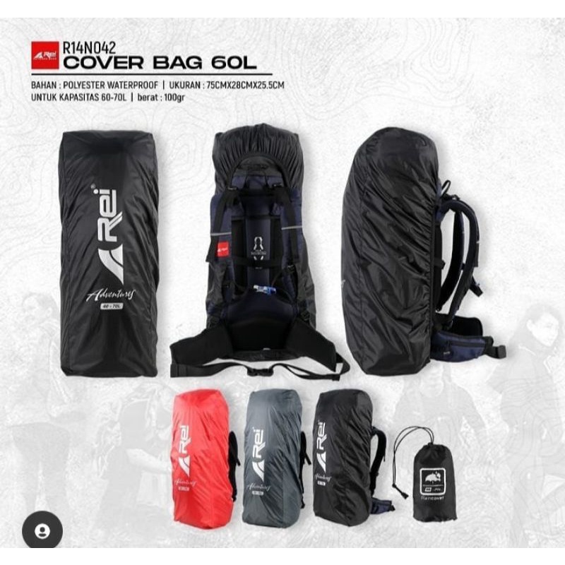 Jual Rain Cover 60-70 Liter AREI Outdoor Gear / Mantel Tas Rei / Cover ...