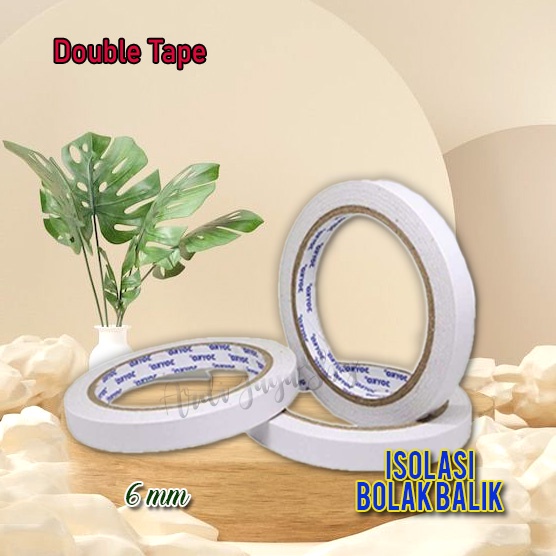 Jual Double tape Isolasi Bolak Balik 6 mm | Shopee Indonesia