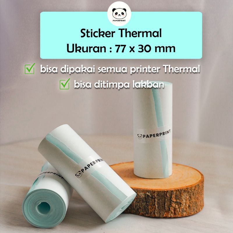 Jual Paperprint Kertas Stiker White Paper Sticker A9 77mm Thermal Resi ...