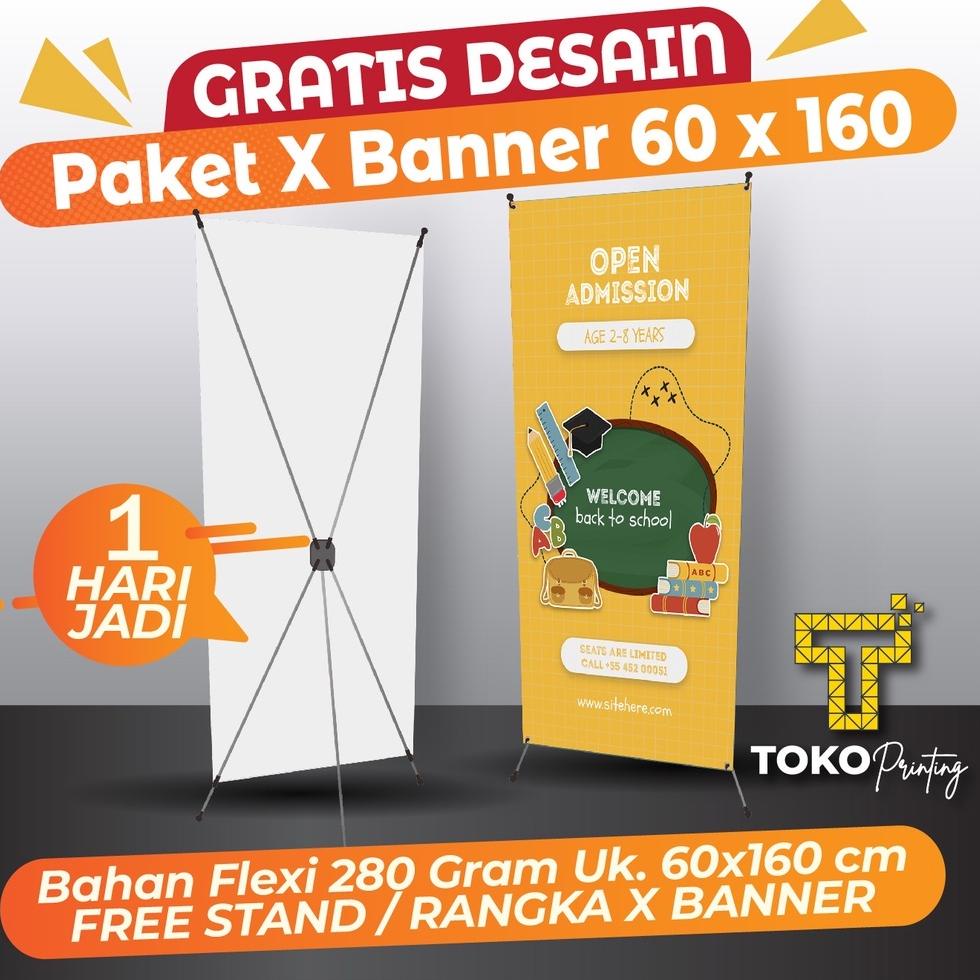 Jual VIRAL PAKET X BANNER 60X160 GRATIS DESAIN + TIANG / RANGKA X ...