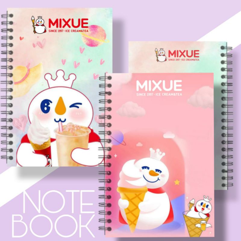 Jual Notebook MIXUE Aesthetic Souvenir Mixue MASKOT MIXUE LOGO | Shopee ...