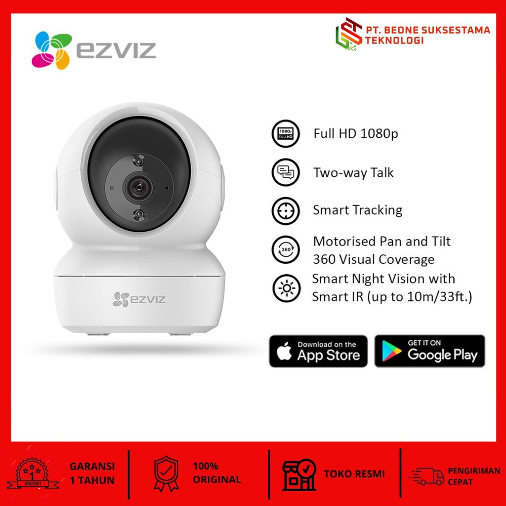 Jual Ezviz C6N 2MP Smart Wifi Indoor CCTV IP Cam Pan Tilt Camera 1080p ...