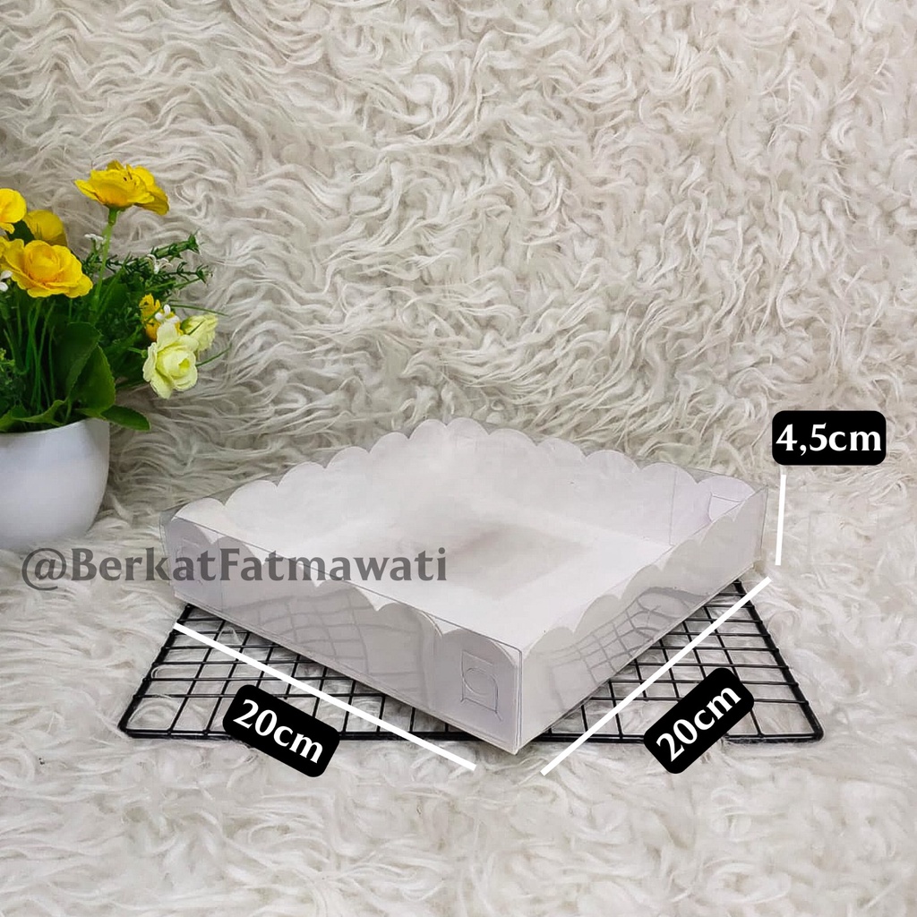 Jual BOX MIKA PUTIH / DUS MIKA WHITE UK.20X20X4,5 CM / BOX CAKE COOKIES ...