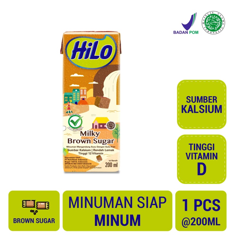 Jual HiLo Milky Brown Sugar RTD 200ml - Minuman Sumber Kalsium Rendah ...