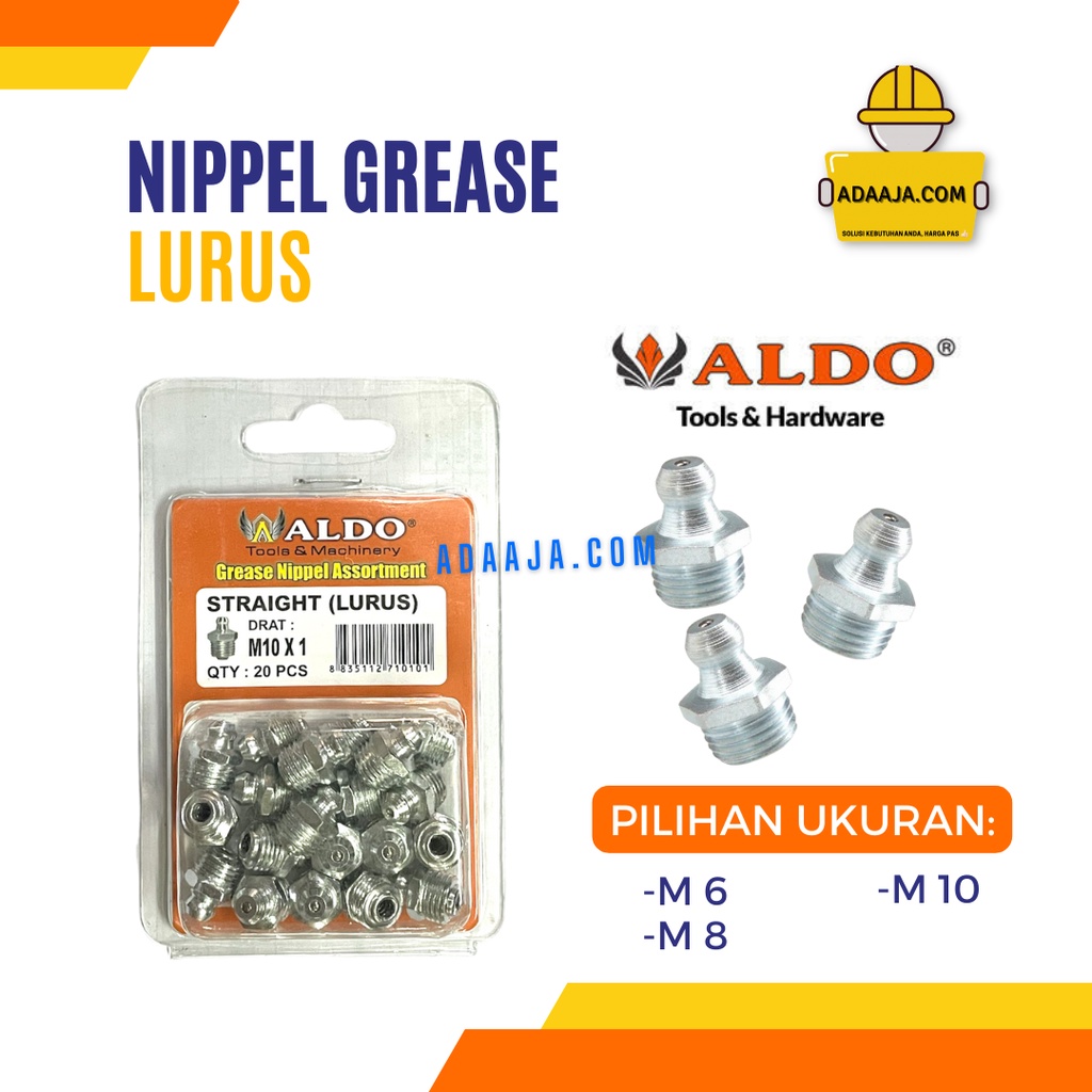 Jual Nippel Grease Aldo Naple Napel Lurus Derajat M6 M8 M10 M12 ...