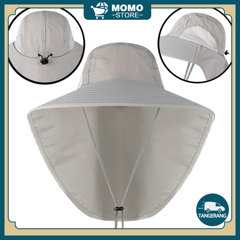 Jual Topi Mancing / Topi Pantai Anti UV / Topi Outdoor Rimba Waterproof ...
