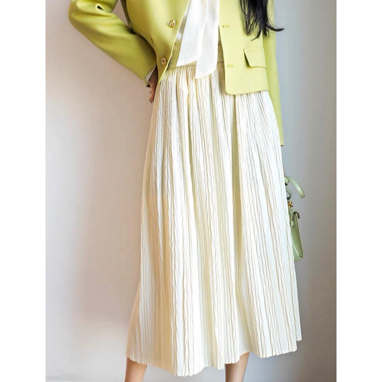 Jual Halo_Rok124 | rok plisket padi bahan hyget | rok panjang wanita | pleated long skirt korean ...