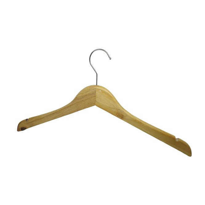Jual HANGER KAYU / WOOD HANGER DEWASA WARNA NATURAL | Shopee Indonesia