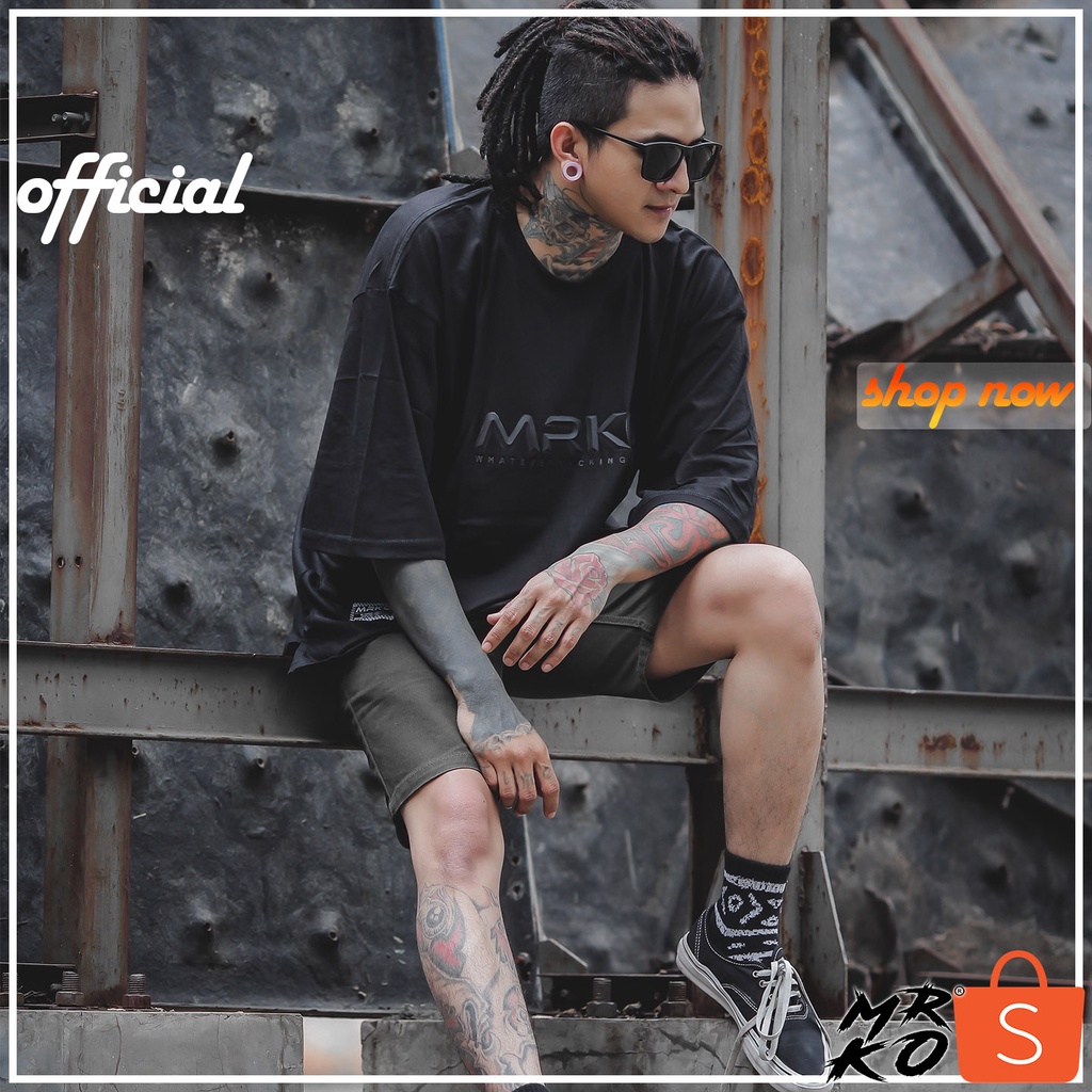Jual Kaos Oversized MRKO 015 Warna Hitam Motif Simple Ukuran M-L-XL ...