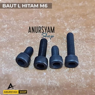 Jual Baut L M6 Hitam | Baut M6 x 12 | Shopee Indonesia