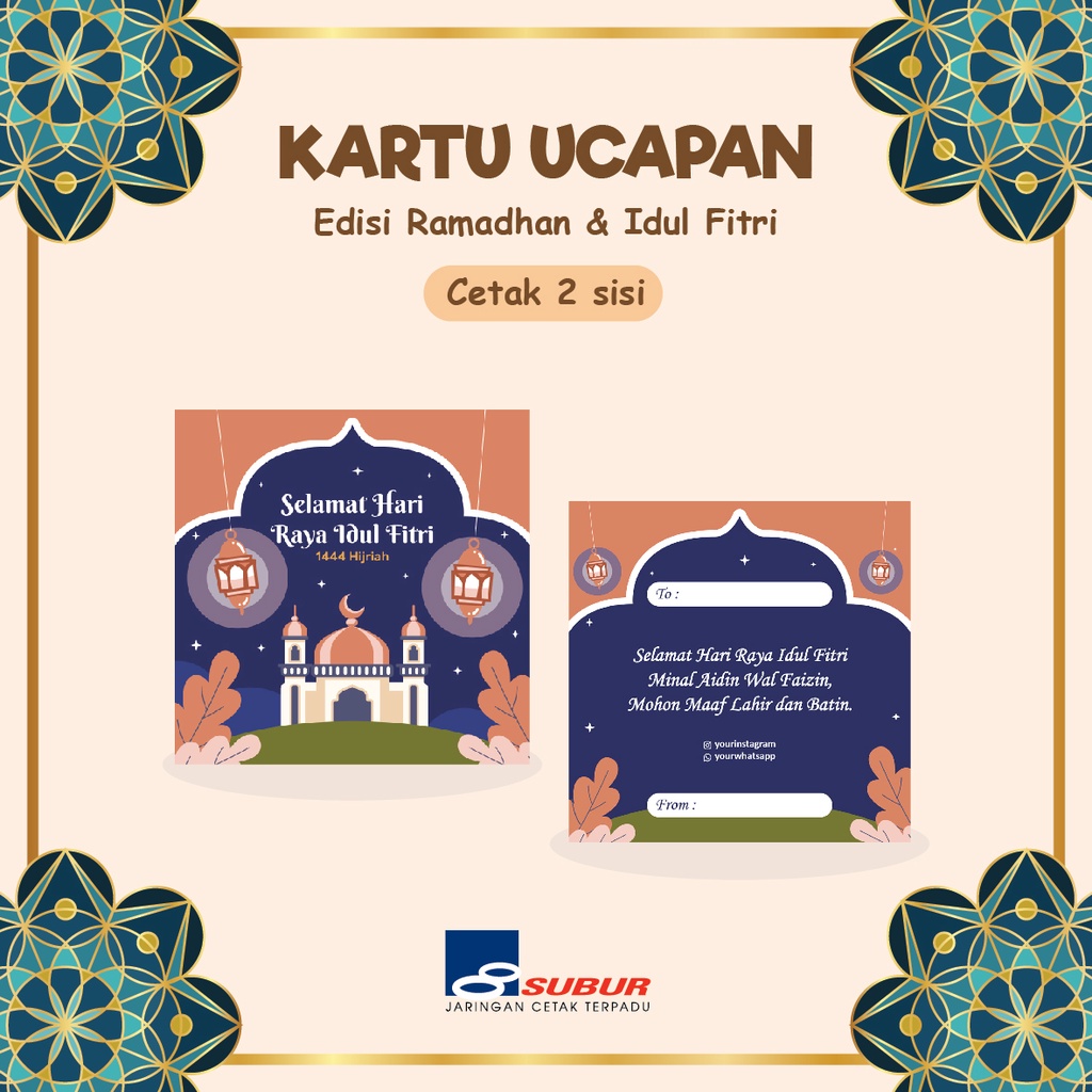 Jual Kartu Ucapan - Thank You Card - Greeting Card 2 muka 2 sisi kotak ...