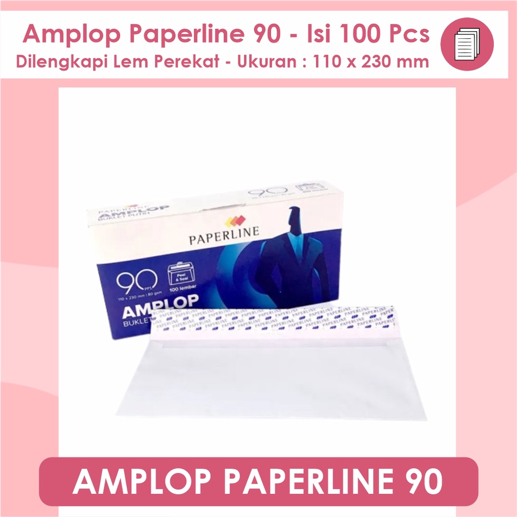 Jual Amplop Paperline POLOS 90 PPS | Isi 100 PCS | Amplop Panjang | Shopee Indonesia
