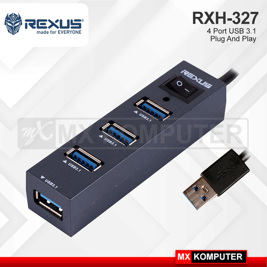 Jual Rexus USB HUB V.3.0 H327 4 Port - RXH-327 | Shopee Indonesia